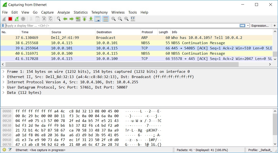 Capturing of Network Traffic Using Wireshark Tool