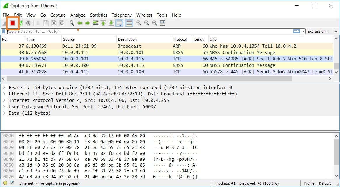 Capturing of Network Traffic Using Wireshark Tool