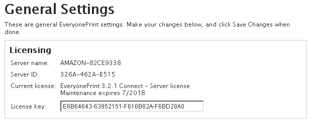 Server: License Maintenance Expiration Date