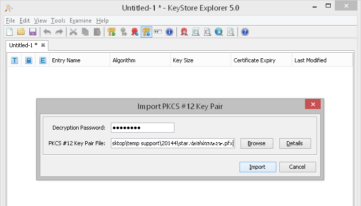 SSL: Import PFX Certificate