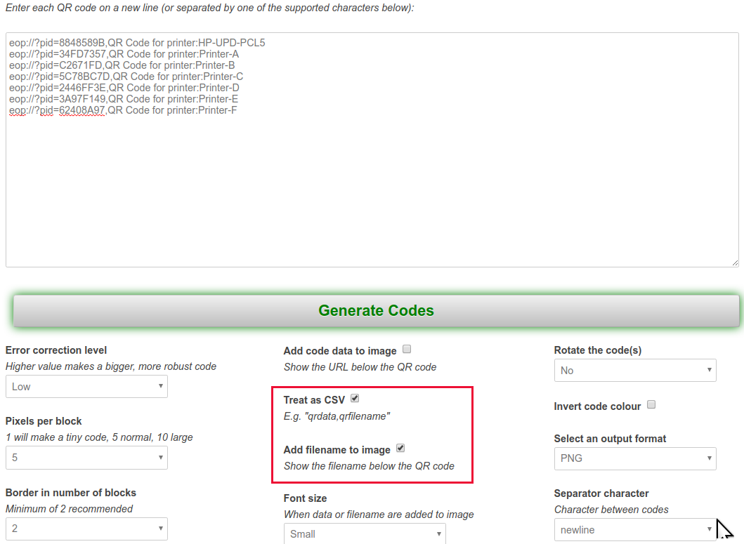 Bulk Create QR Codes