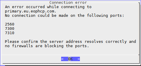 Gateway: Install Connection Error