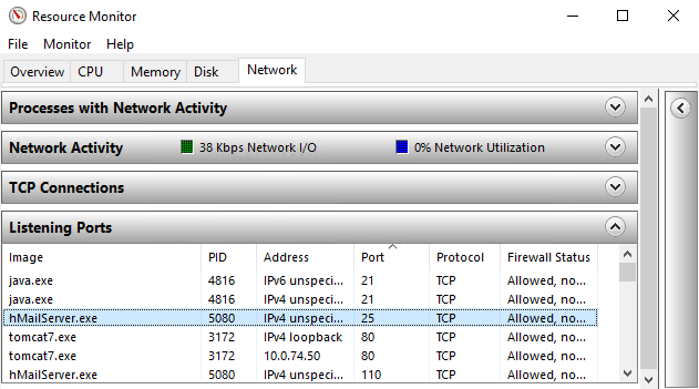 Find out Which Ports are Occupied