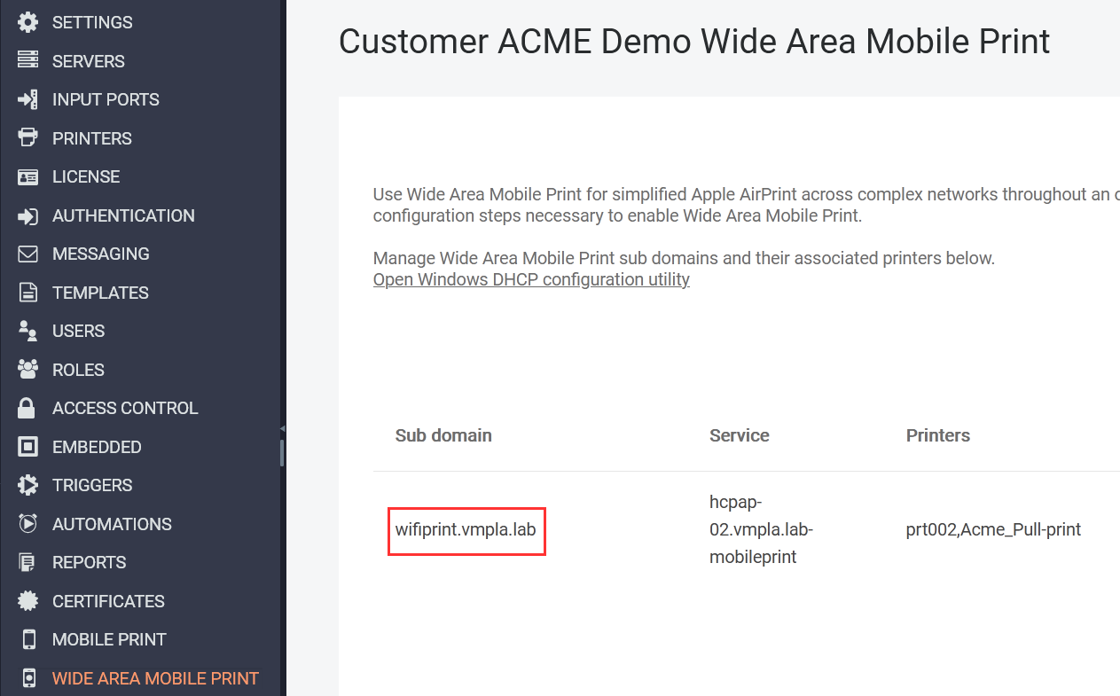 AirPrint: Verify Connectivity to MobilePrint Service
